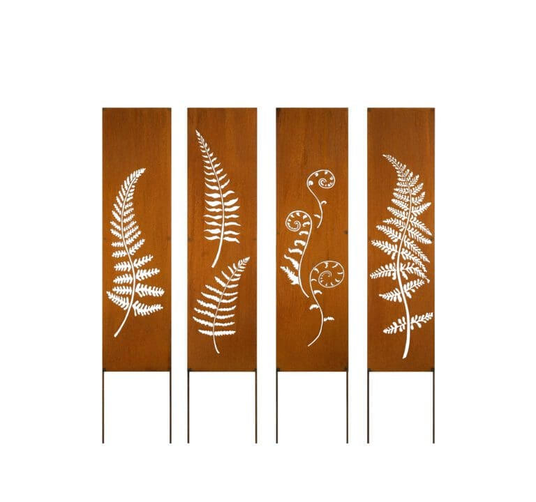 Fern Metal Garden Panels | Rustic Screens with Stakes M916 - Metal Art ...